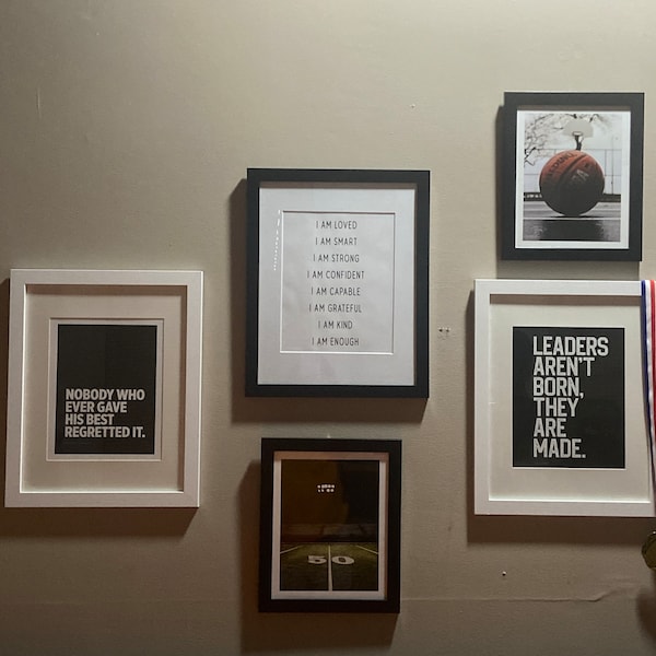 Navy Digital Poster Set Sport Quote Wall Art Famous Athlete Home Decor ...