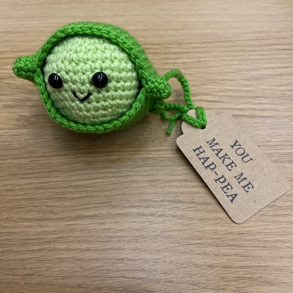 Handmade Crochet Pea in a Pod | Positive Pea | Hap-pea Birthday Gift ...