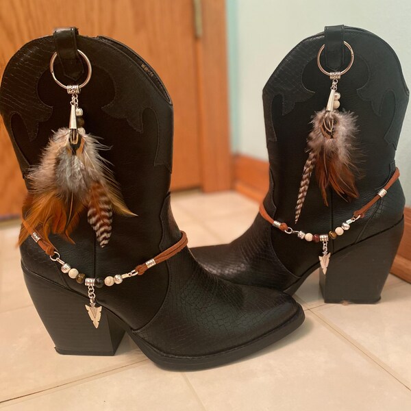 Wedding Boot Topper, Boot Bling, Feather Boot Topper/beads, Handmade ...