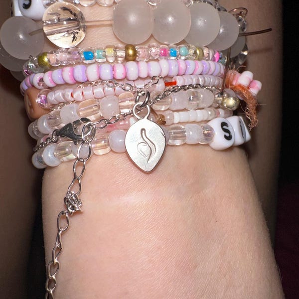 Sterling Silver Eating Disorder Awareness Bracelet, Hand Stamped NEDA ...