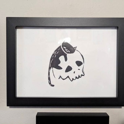 Crow and Pizza Block Print-linocut - Etsy