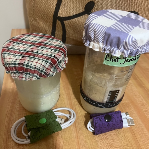 Reversible Washable Single Cotton Fabric Jar Cover: Sustainable Mason ...