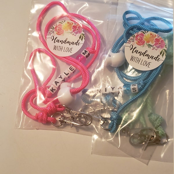 Kids Personalized Heart Charm Adjustable Face Mask Neck Strap Face Mask ...