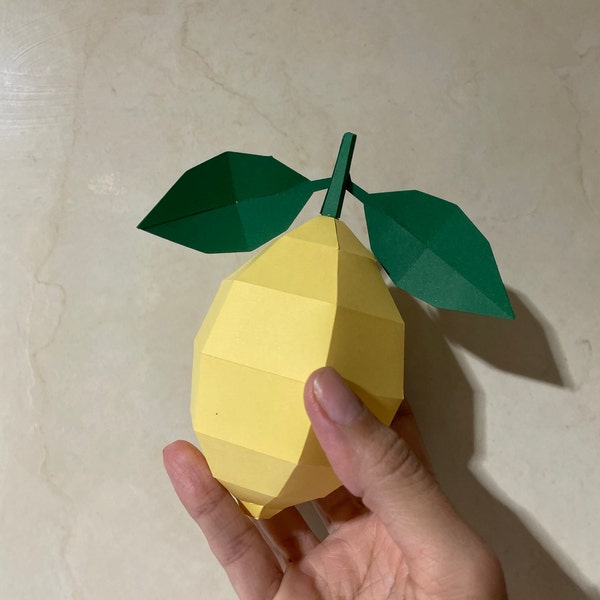 DIY Papercraft Lemon,low Poly Lemon,3d Papercraft Lime,citrus Fruit ...