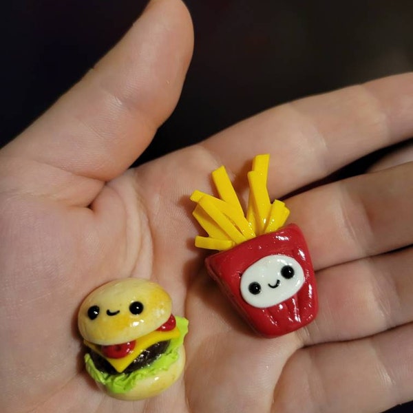 Hamburger and or French Fries Magnet| Takeout Food Gift| Polymer Clay ...