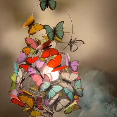 Plug in Pendant Rainbow Light Children Lighting Butterfly - Etsy