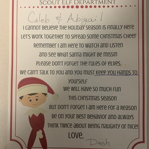 Elf Letter Bundle - Return Letter & Departure Letter From Your Scout ...