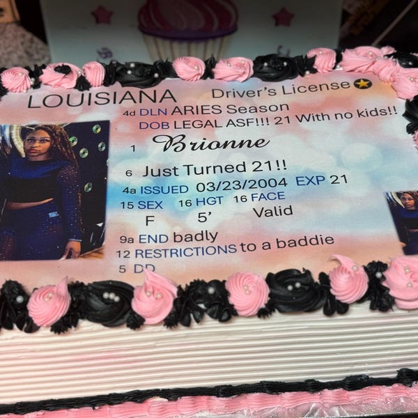 Personalized Drivers License Edible Cake Topper Image - Any State ...