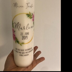 Weiße Taufkerze Kerze zur Taufe oder Geburt Blumenkranz Rosen - Etsy.de