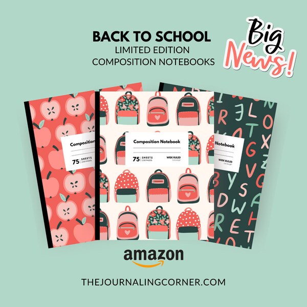 School Girl Digital Paper. Floral Stationery, Backpack, Notebook, Washi ...