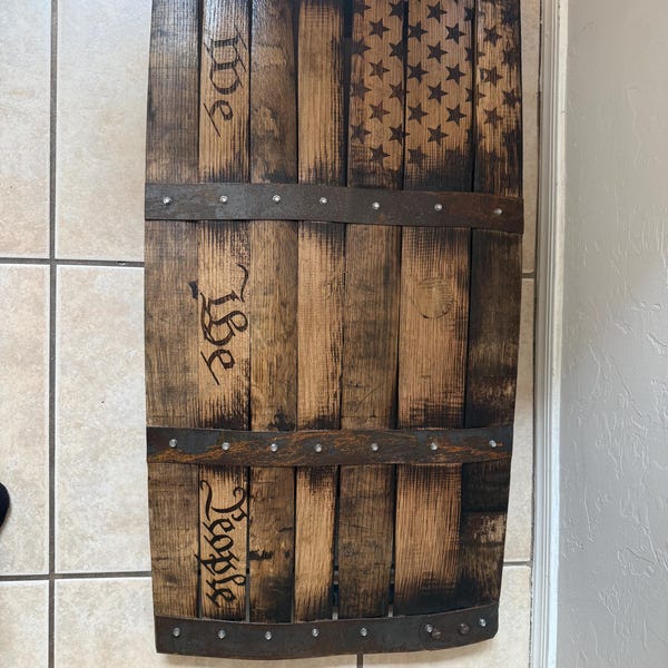 100% Recycled Bourbon Barrel Flag! - Etsy