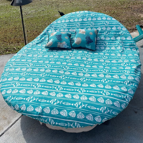 Round Outdoor Daybed Drawstring Cover - Daybed Cover - Washable ...