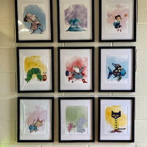 Book Character Posters Watercolor Book Character Posters Classroom ...