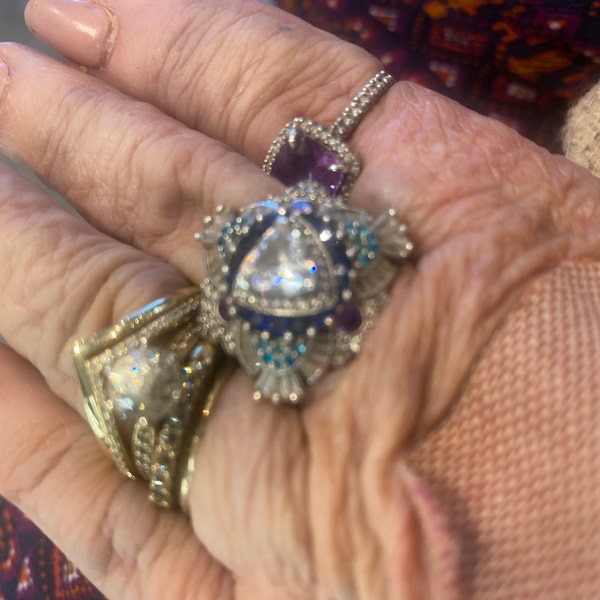 V Ring Set, Stacking Ring, Chevron Ring, Minimalist Ring, Wedding Band ...