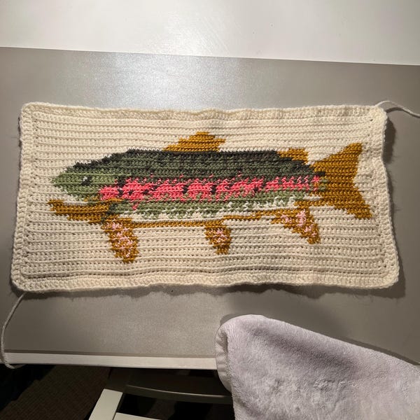 Trout Tango Crochet Wall Hanging Pattern PDF || Tapestry Crochet ...