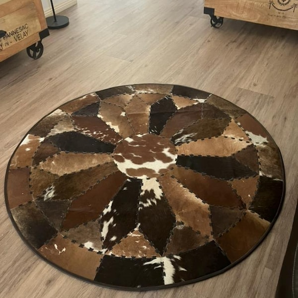 Natural Cowhide Leather Area Rug | Handmade Cowhide Patchwork Carpet ...