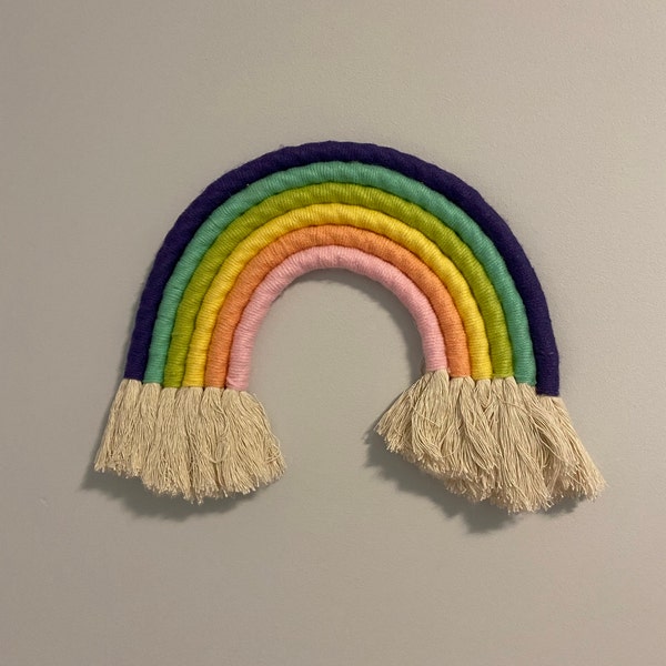 PASTEL RAINBOW Macrame Rainbow, Fibre Art, Rope Rainbow, Wall Hanging ...