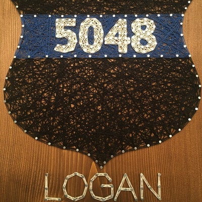 Made to Order Police Badge String Art Sign LEO Thin Blue - Etsy