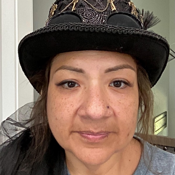 Black Steampunk Spikes Dark Lens Gold Goggles Military Captains Hat ...