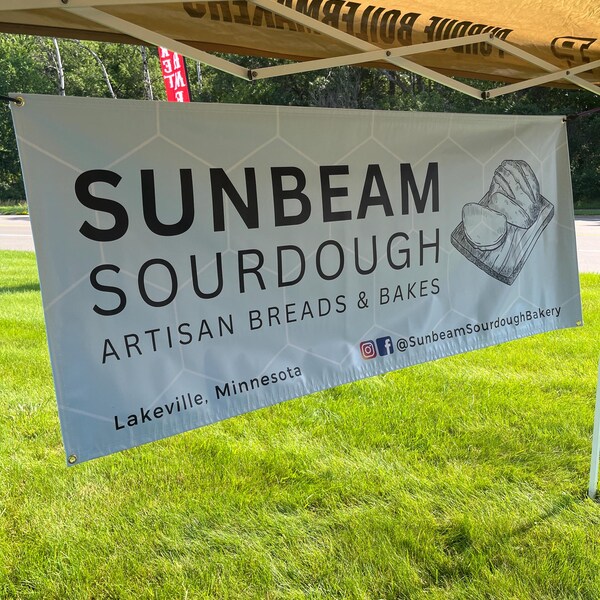 TWO Personalized Tent Banners, Front 1x7 and Back 2.5x6 Signs That Fit ...