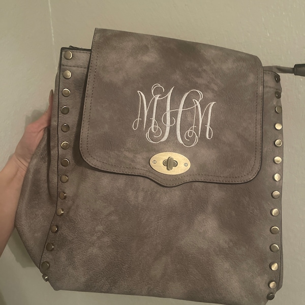 Monogrammed Studded Backpack, Fall Backpack, Personalized Backpack ...