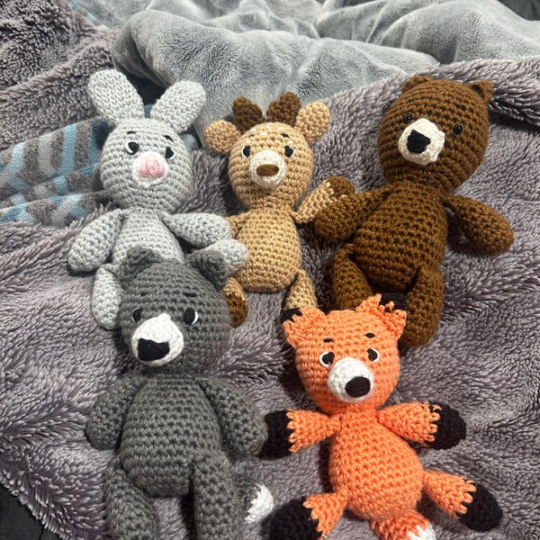 Forest Animals Crochet Pattern: Amigurumi Bundle 5-in-1 (PDF in ENG) - Etsy