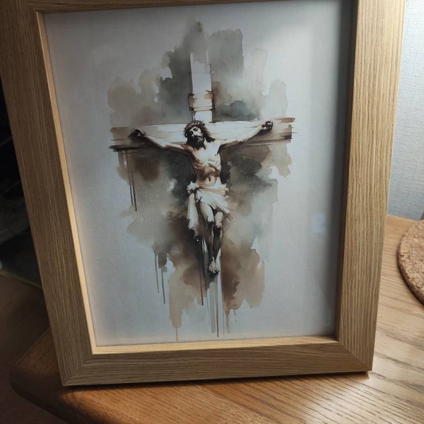 Jesus Calms the Storm Canvas Wall Art Hush Be Still Poster Watercolor ...