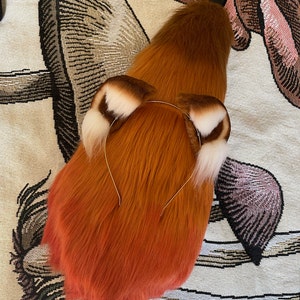 Realistic Red Fox Ears and Tail Faux Fur Cosplay Petplay - Etsy