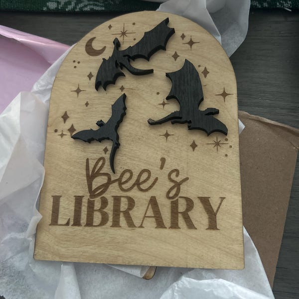 Dragon Personalized Library Sign, My Library Sign, Book Sign, Bookish ...