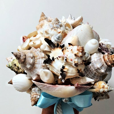 Shell Bouquet Boutonniere , Bridal Bouquet Sea, Bridesmaid Bouquet ...