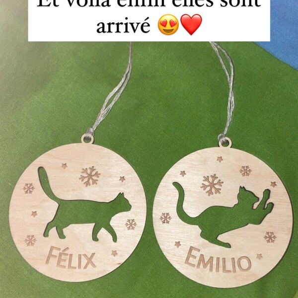 Personalized Cat Ornament, Christmas Cat Ornament, Christmas Tree ...