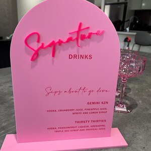 Triple Sign Cocktail Drinks Menu Printed Drinks Menu, Modern Arch ...