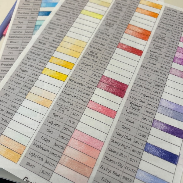 Original Pre-filled, Pre-swatched 24 Prismacolor Basic 3-blend Color ...