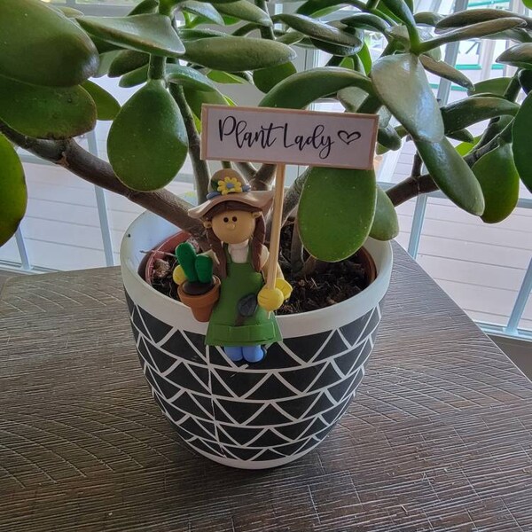 Plant Lady Potsitter- Flower Pot Sitter- House Warming Gift - Plant ...