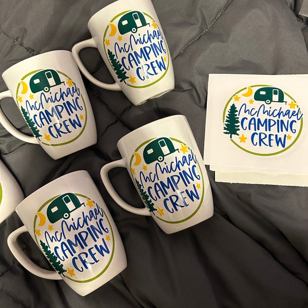 Custom Camp Decals, Waterproof Camping Tumbler Stickers, Personalized ...