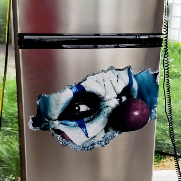 Clown Wall Decal - Scary 3D Smashed Wall Art Sticker Kids Decor Vinyl ...