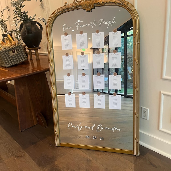 Custom Wedding Mirror Decal, Shower, Parties, Events, Personalized ...