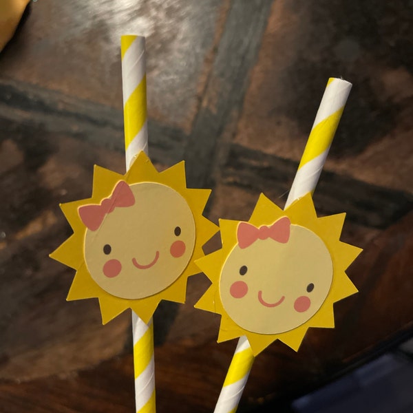 My Little Sunshine Straws/sunshine Straws/ Little Sunshine Party Decor ...