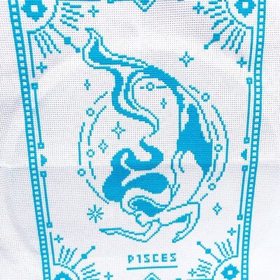 Female Pisces Zodiac Cross Stitch Pattern PDF, Pisces Sign Cross Stitch ...