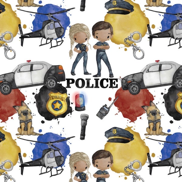 Watercolor Police Clipart Cute Hero Printable Law Enforcement Officer ...