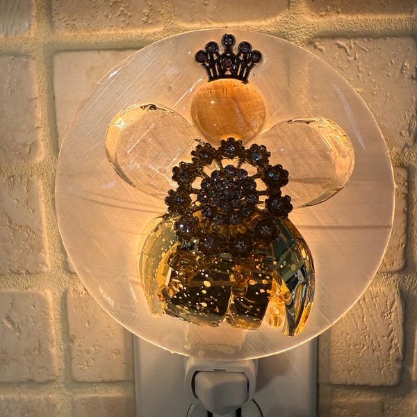 Hand Painted Multi-colored Heart Night Light, Multi-colored Glass Heart ...