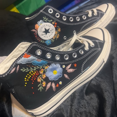 Custom Embroidery Converse Sports Shoes Platform Converse Converse ...