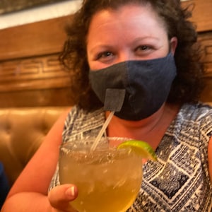 Blue Face Mask With Slit/face Mask With Opening/washable Mask/reusable ...