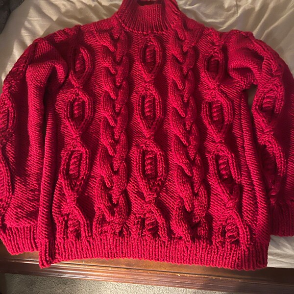 Knit Loopy Merino Wool Long Sweater, Chunky Knit Thick Pullover ...