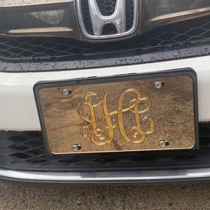 Custom Mirror bronze License Plate, Car Tag, Personalized Car Tag ...