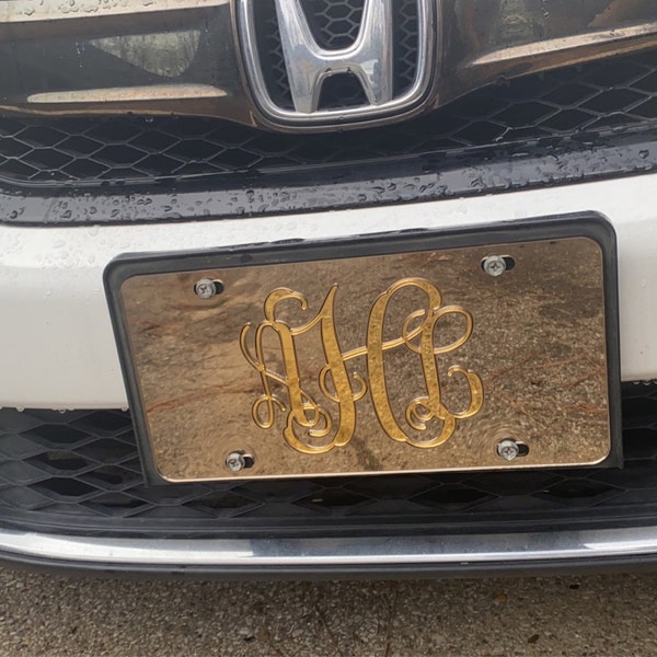 Custom Mirror "bronze" License Plate, Car Tag, Personalized Car Tag ...