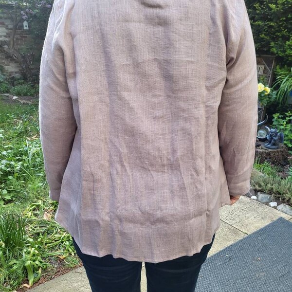 100% Linen Jacket With Hand Embroidery/ Linen Bolero/ Flax Summer Coat ...