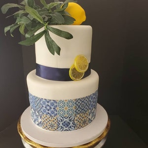 Positano Italy Tile Pattern Edible Image Sheet Cake Topper or | Etsy