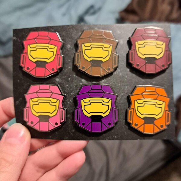 Red and Blue Helmet Pins - Etsy