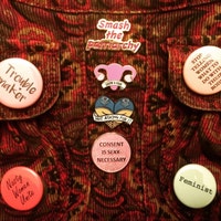 Grow a Pair of Ovaries Enamel Pin / Uterus Enamel Pin / Feminist Enamel ...